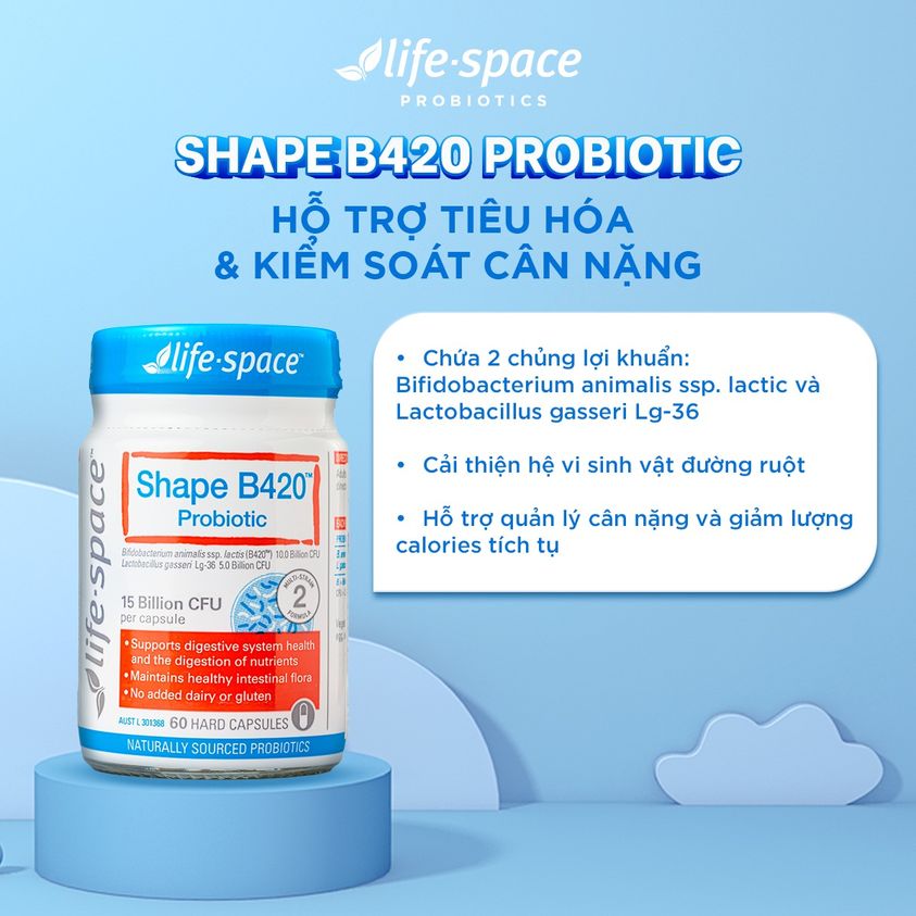 Life Space Shape B420 Probiotic Hỗ trợ kiểm soát cân nặng